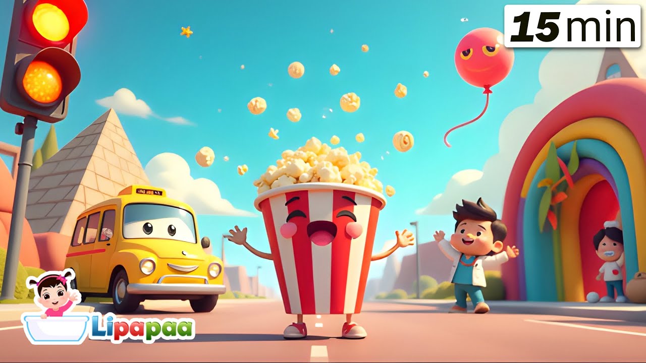 🚗🎈 Popcorn Parade + 9 More Fun Rhymes! | Lipapaa Rhymes 🎶🧒 - YouTube