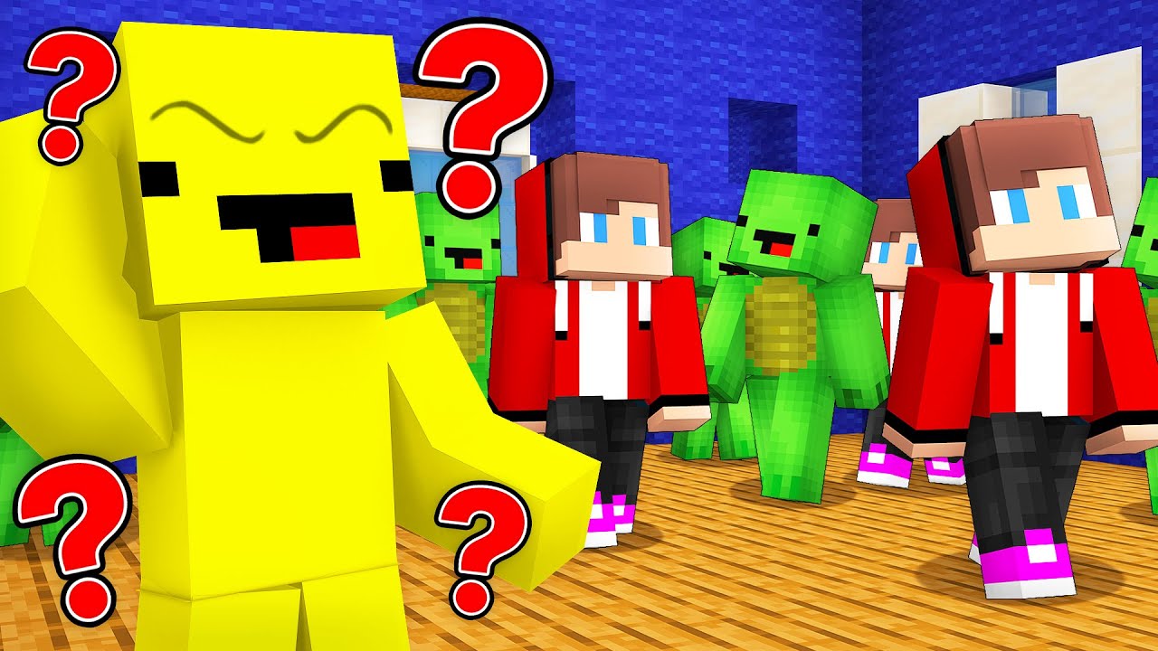 Banana Kid Plays Hide and Seek with a Bunch of JJ and Mikey Clones - Minecraft Maizen - YouTube