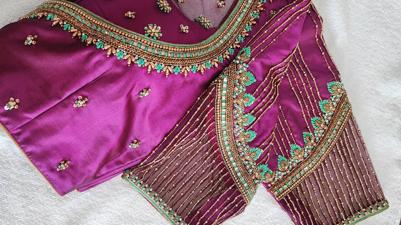 net work aari blouse design - YouTube