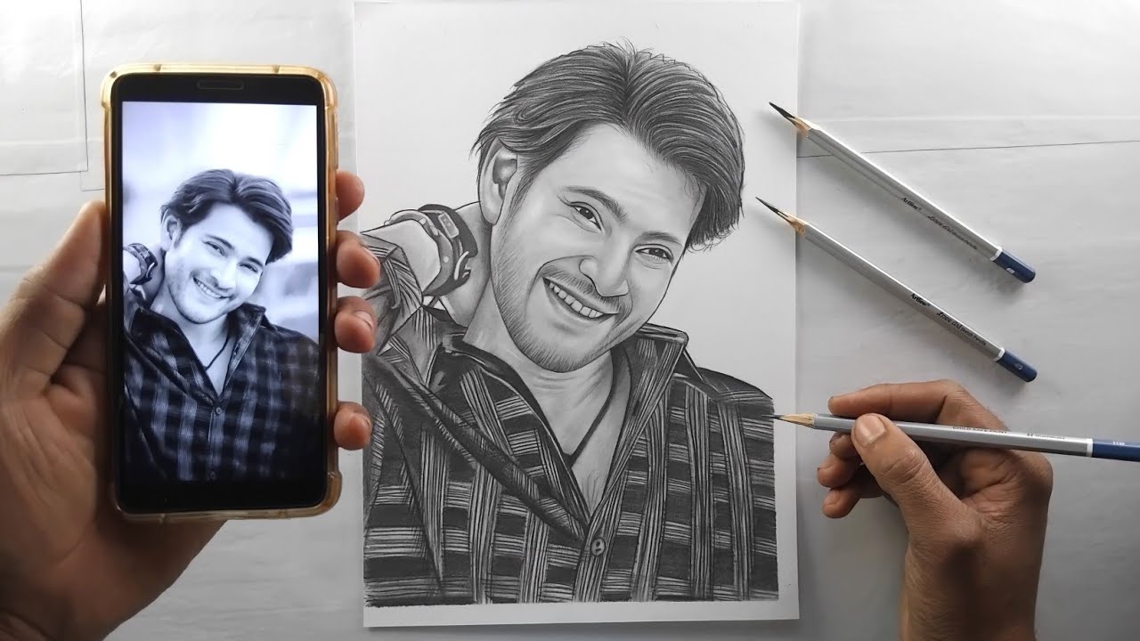 South Actor Mahesh Babu drawing, Step by step, Shading Tutorial, Part 2 ...