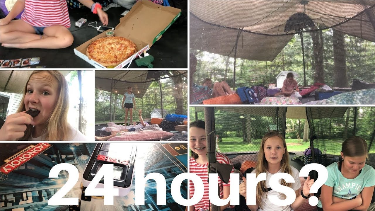 24 HOUR TRAMPOLINE CHALLENGE!!! Do we make it? - YouTube