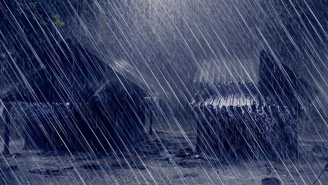 Fall Asleep Fast with Powerful Rain, Wind and Thunderstorm Sounds 🌧️⚡ ...