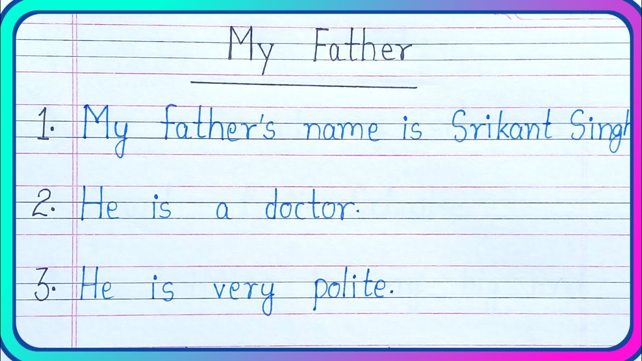 5 Line on my Father in English|5 line on my Father|mere pita par 5 line ...