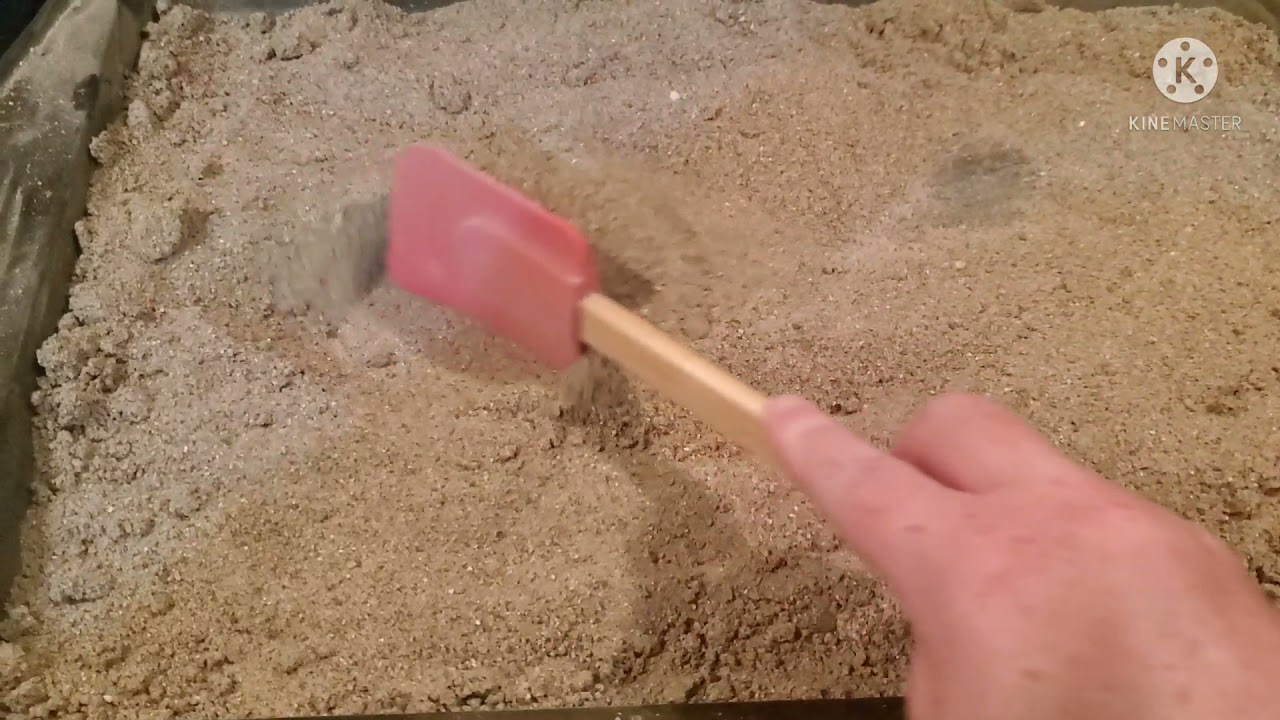 Drying sand by baking it - YouTube