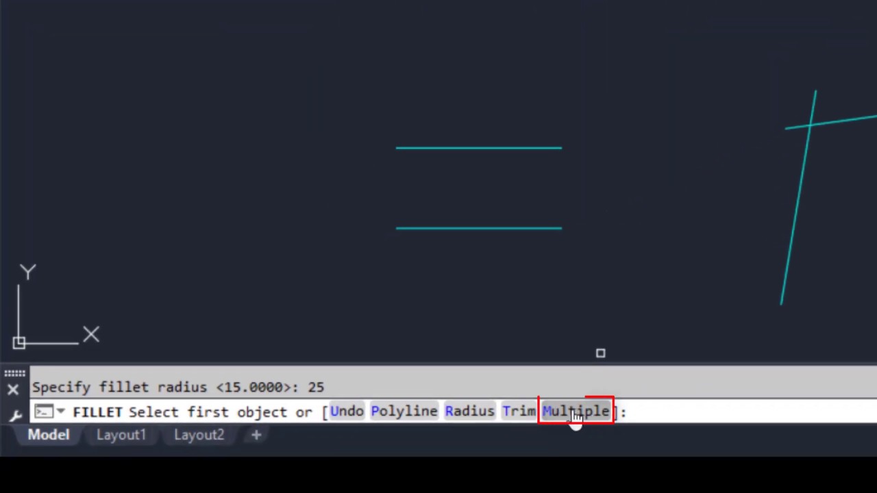 AutoCad Fillet command - YouTube