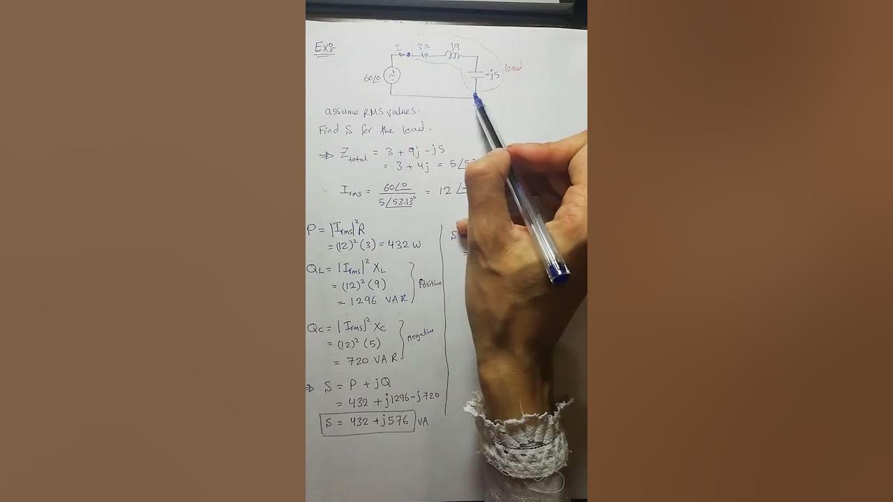 Ch.11 _Example on complex power _5 - YouTube