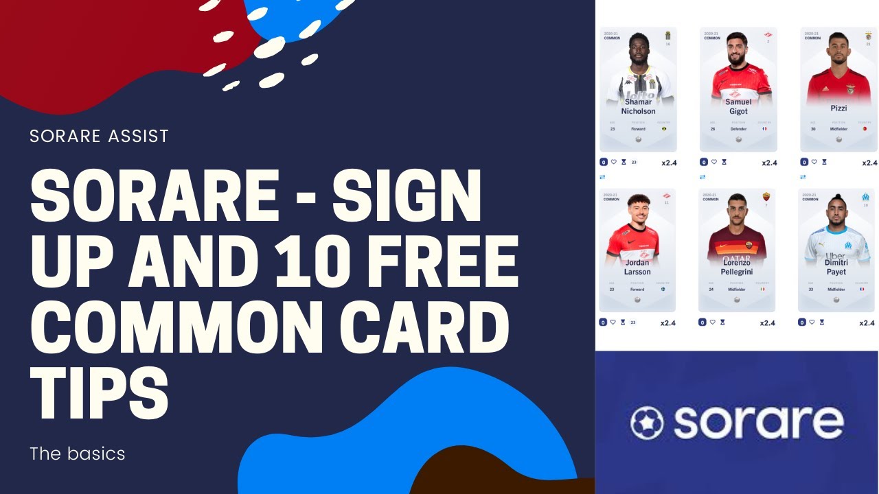 Sorare - How To Sign Up And 10 Free Common Cards and 1 free Rare card ...