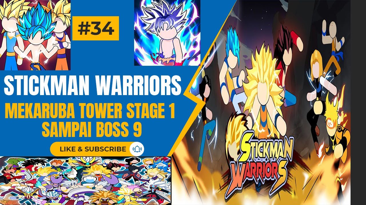 Mekaruba Tower Stage 1 Sampai Boss 9 l Stickman Warriors - YouTube