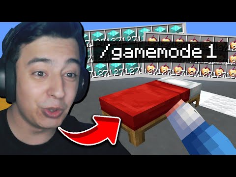 minecraft BEDWARS'ta Gamemode 1 İle TROLLEDİM!