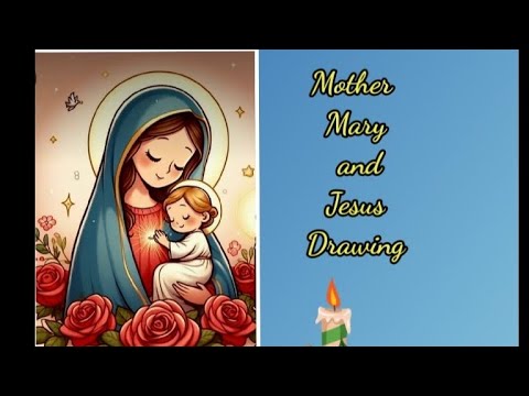 mother Mary drawing / jesus and morher mary easy drawing / mother mary ...