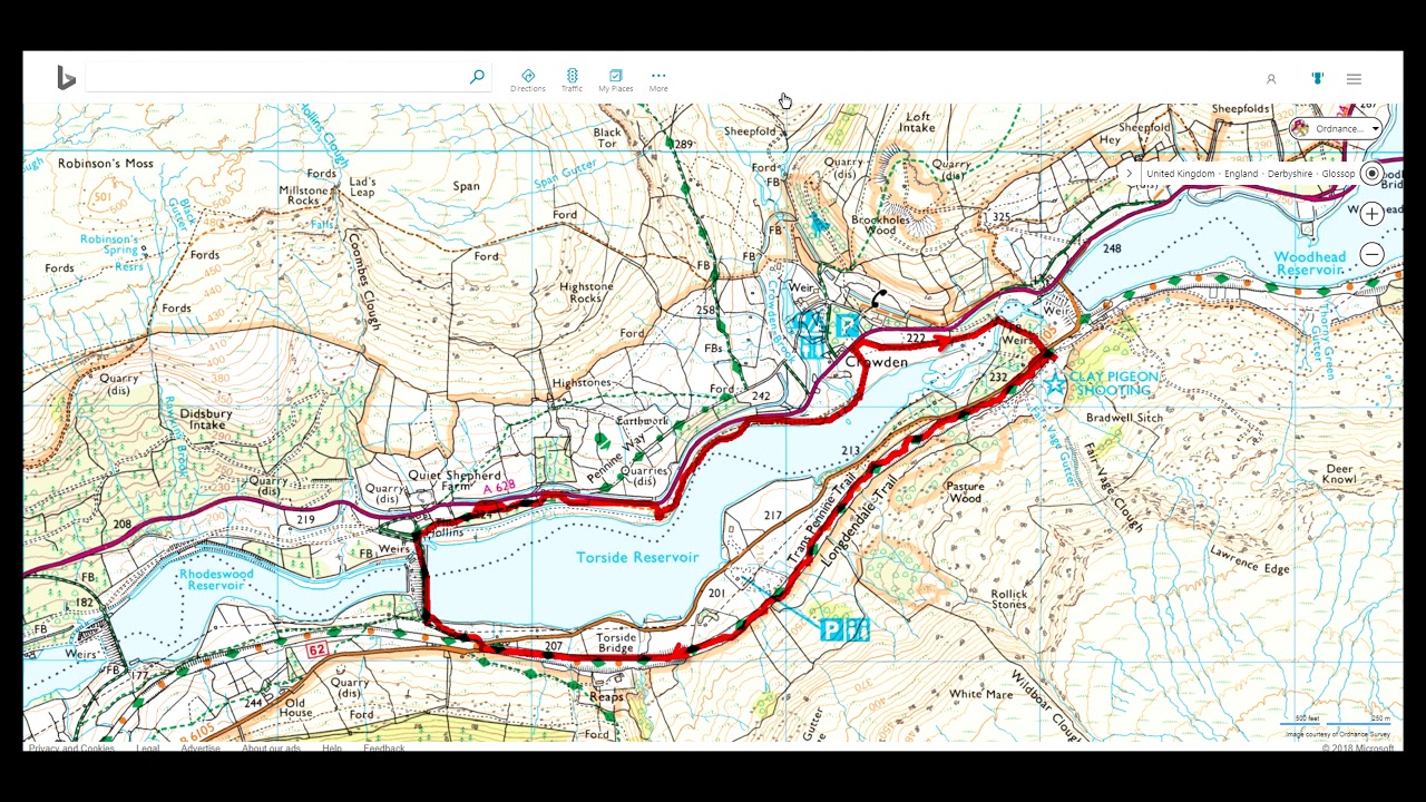 Crowden - Torside Reservoir 4K (walk) 6 Aug 18 (maps) - YouTube