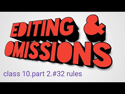 Editing & omissions #35 #part 2 #english grammar class 10th - YouTube