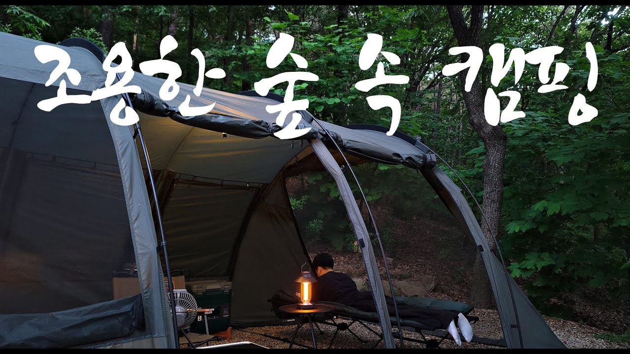 조용한 숲 속에서 나홀로 캠핑 브이로그 솔로캠핑 Asmr 콜라수육 캠핑요리 캠핑메뉴 코베아 몬스터 딥카키