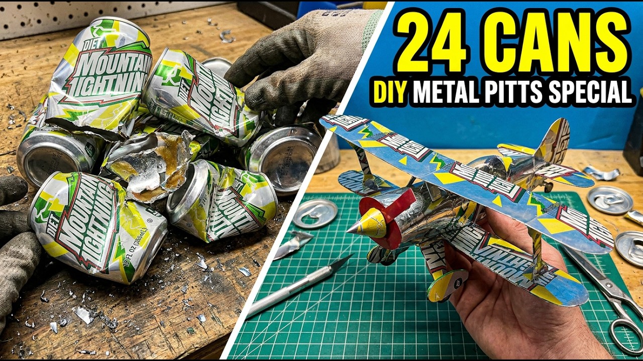 DIY Pitts Special Biplane: Full Scratch-Build from 24 Soda Cans - YouTube