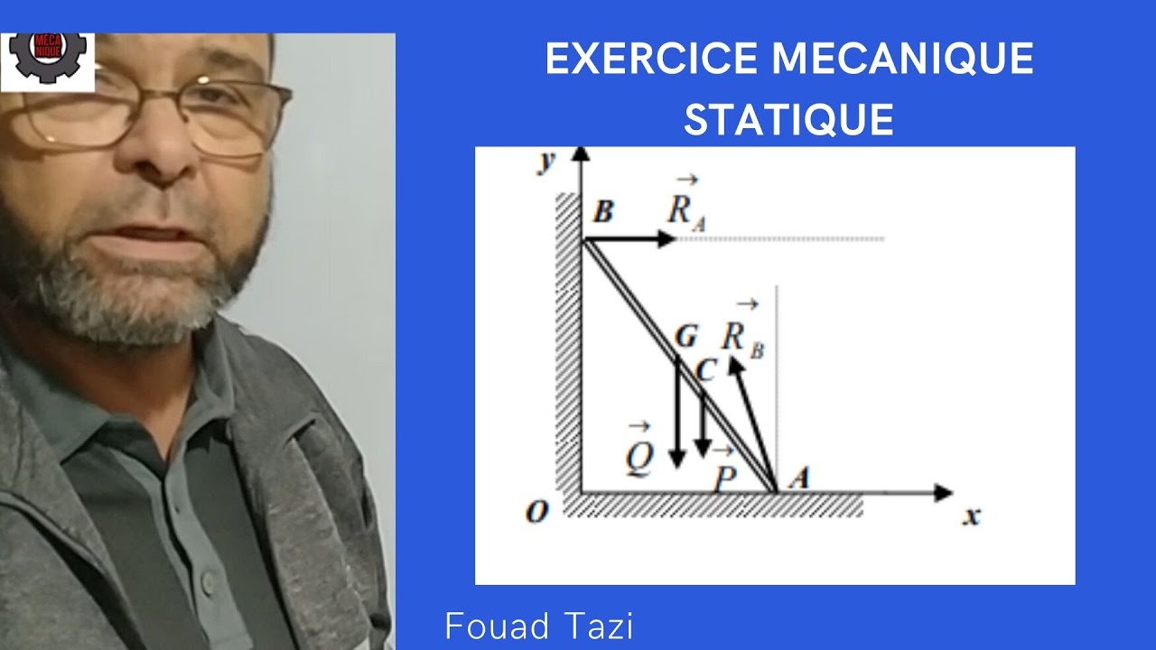 Video N°135 CALCUL DES REACTIONS SUR UNE ECHELLE EN EQUILIBRE STATIQUE ...