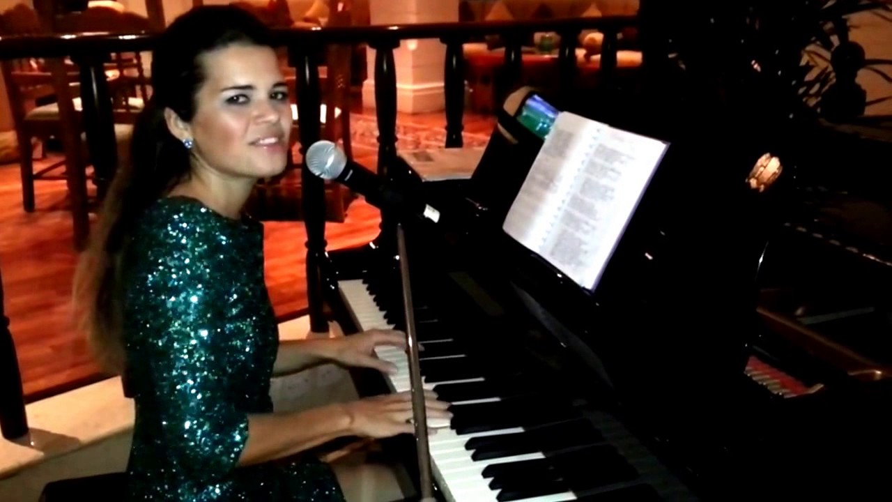 Olga O (Ukraine) fem pianist singer live demo - YouTube