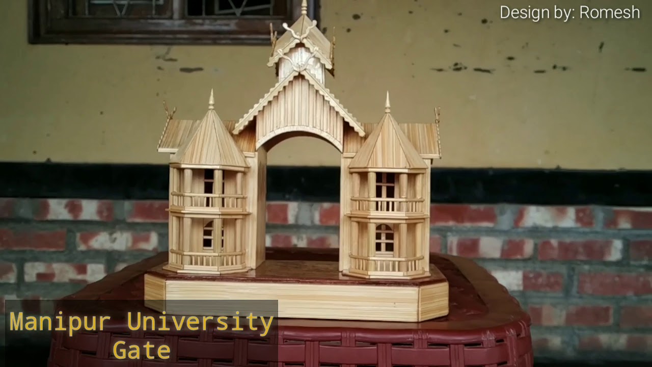 Manipur University gate, Handicrafts Bamboo by Romesh konsam - YouTube