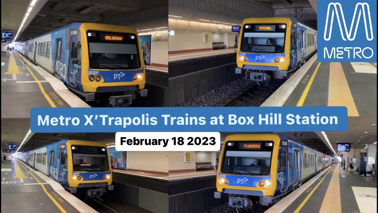 Metro X'Trapolis Trains at Box Hill Station - YouTube