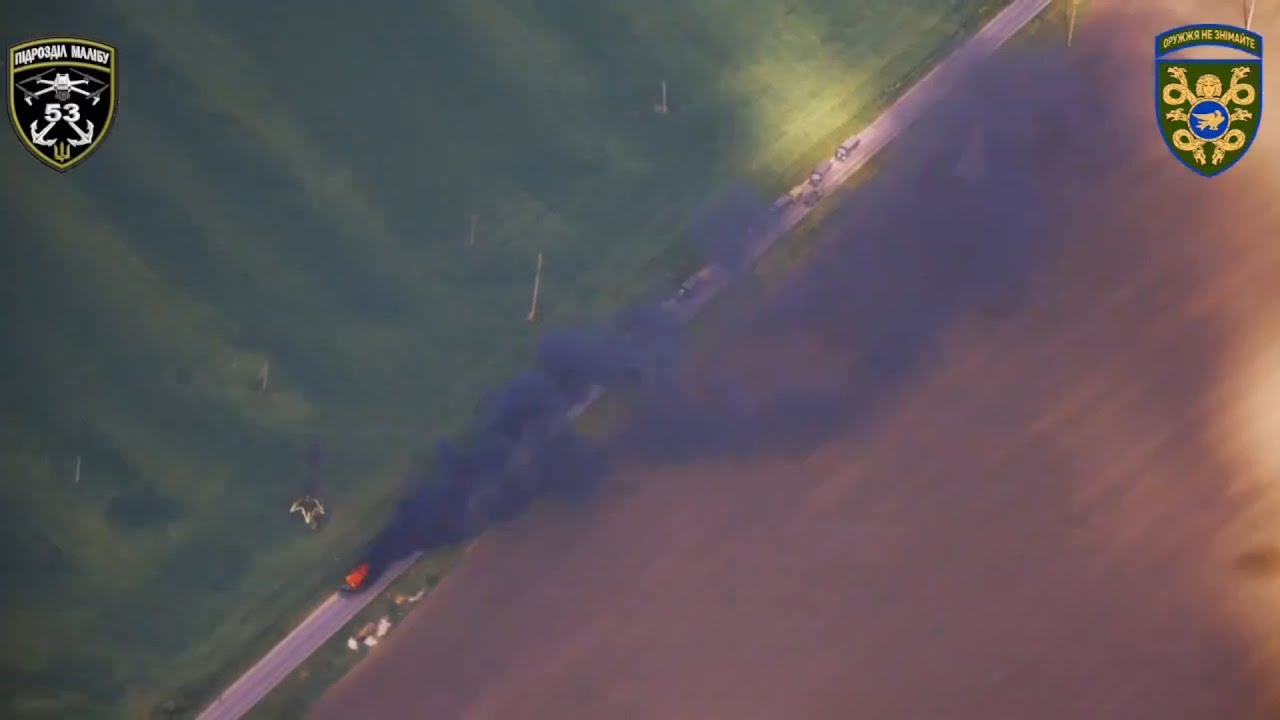 Big Russian Column Destroyed by Drones in Kursk! (At Least TEN Trucks ...