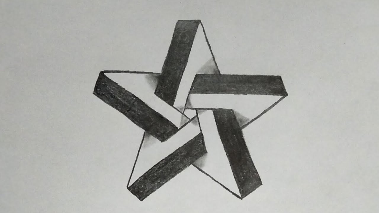 How to Draw An Impossible 3D Star Narrated Step by Step - YouTube