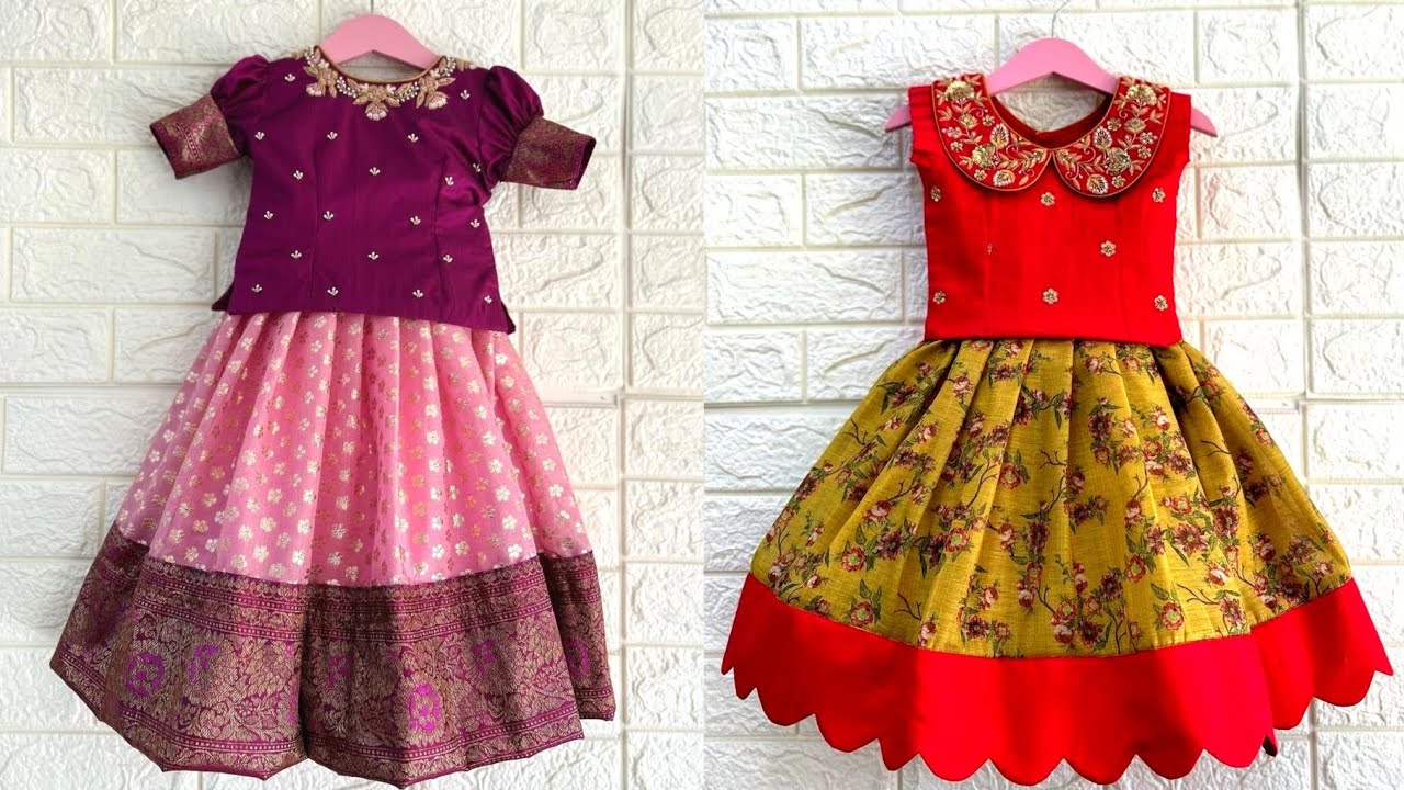 Kids Pattu langa Designs - YouTube