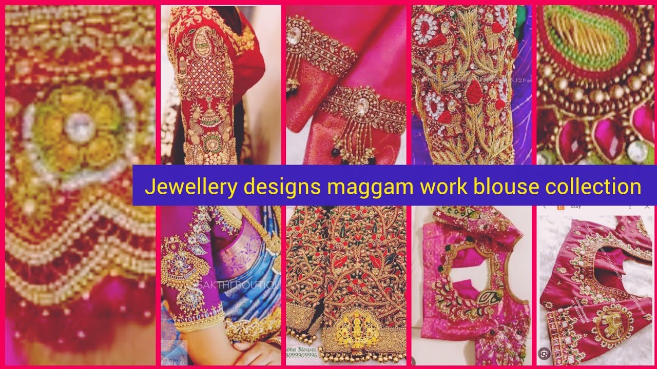 Jewellery designs maggam work blouse design collections - YouTube