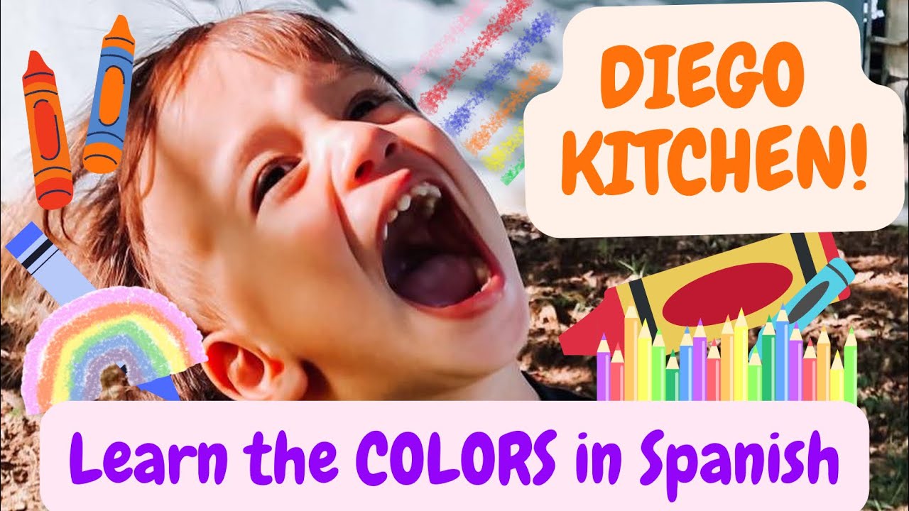 Colors in Spanish. Learn the colors with Diego in his play kitchen ...