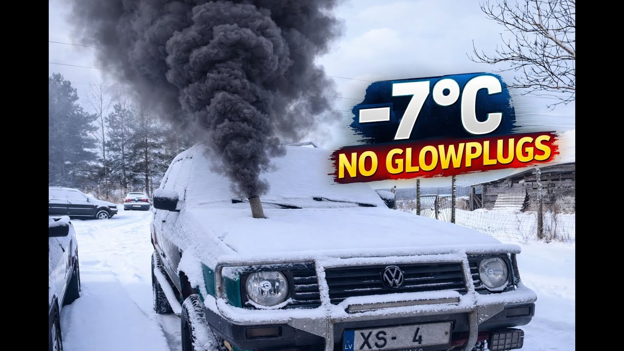 Cold Start -7°C WITHOUT GLOWPLUGS Golf Country 1.9 TDI - YouTube