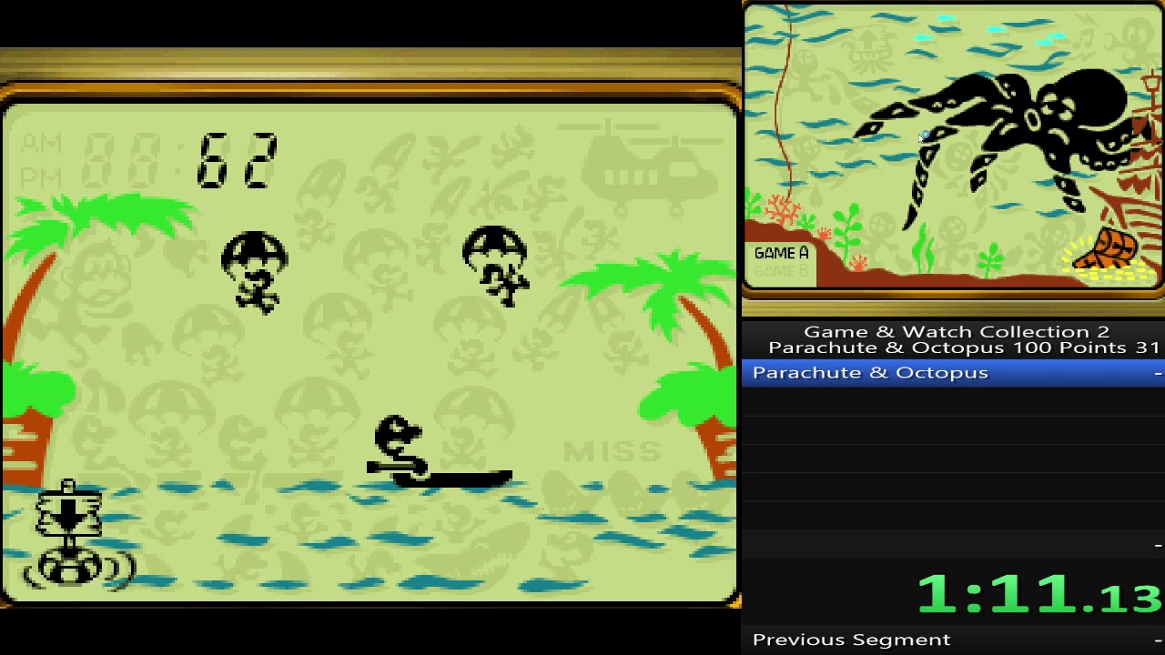 Game & Watch Collection 2 Parachute & Octopus 100 Points - Full Video ...
