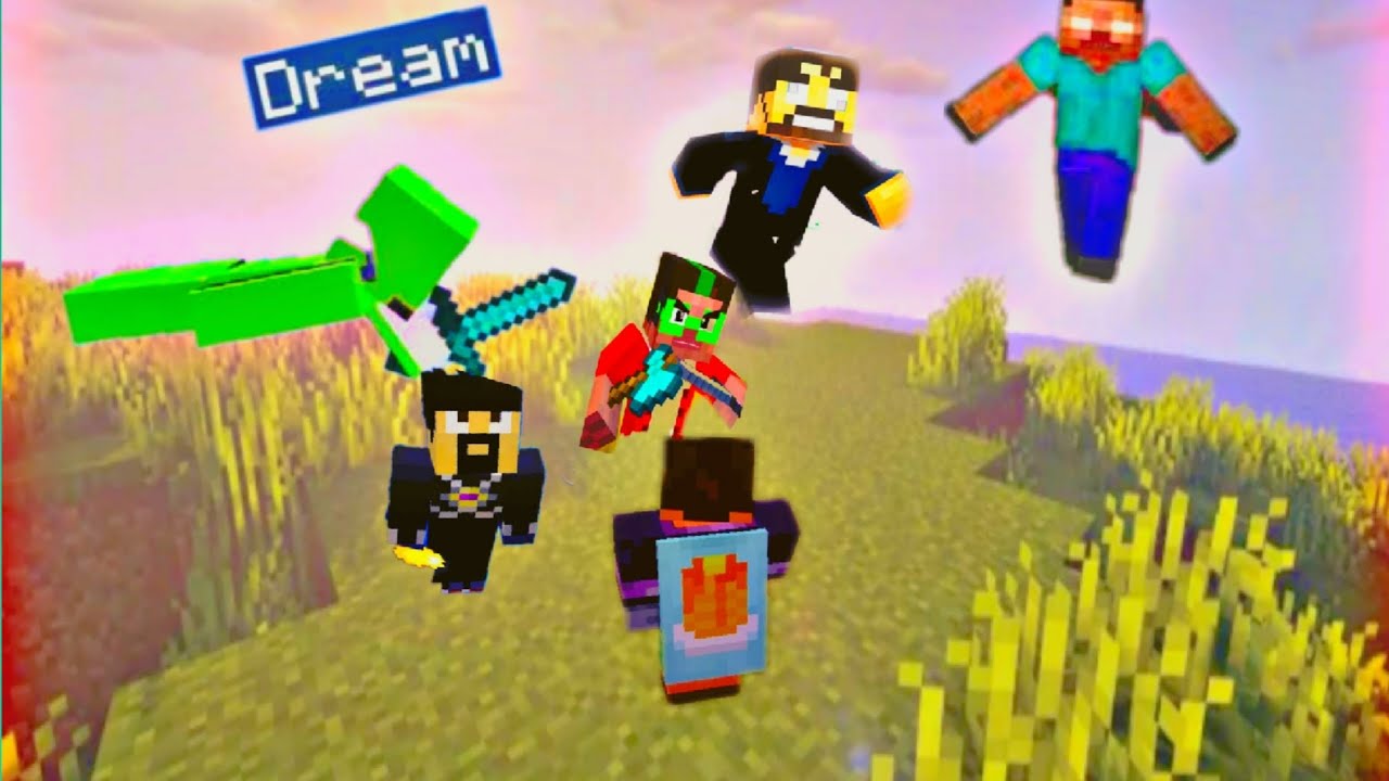 Minecraft but youtuber became hunters | manhunt with dream - YouTube