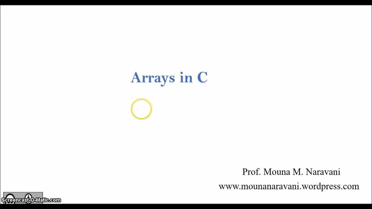 Array 1 Introduction Arrays In C Youtube