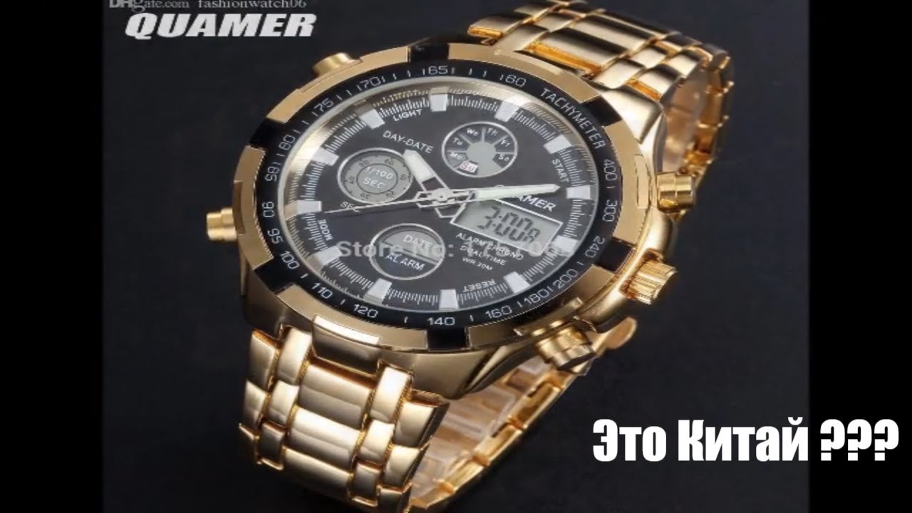 Quamer - Супер часы из Китая Men's Gold Stainless steel Digital ...