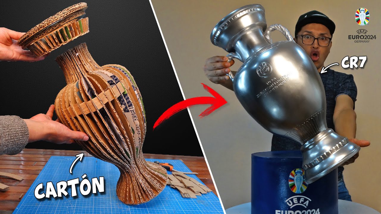 Cómo hacer la EUROCOPA de Cartón | trofeo UEFA EURO 2024 | Copa de ...