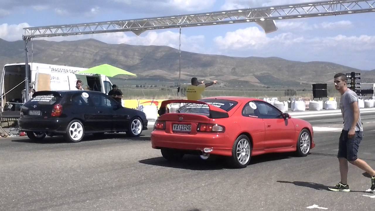 DRAG DAY Μεσολογγίου (Toyota Corolla 4WD-Toyota Celica GT4) - YouTube