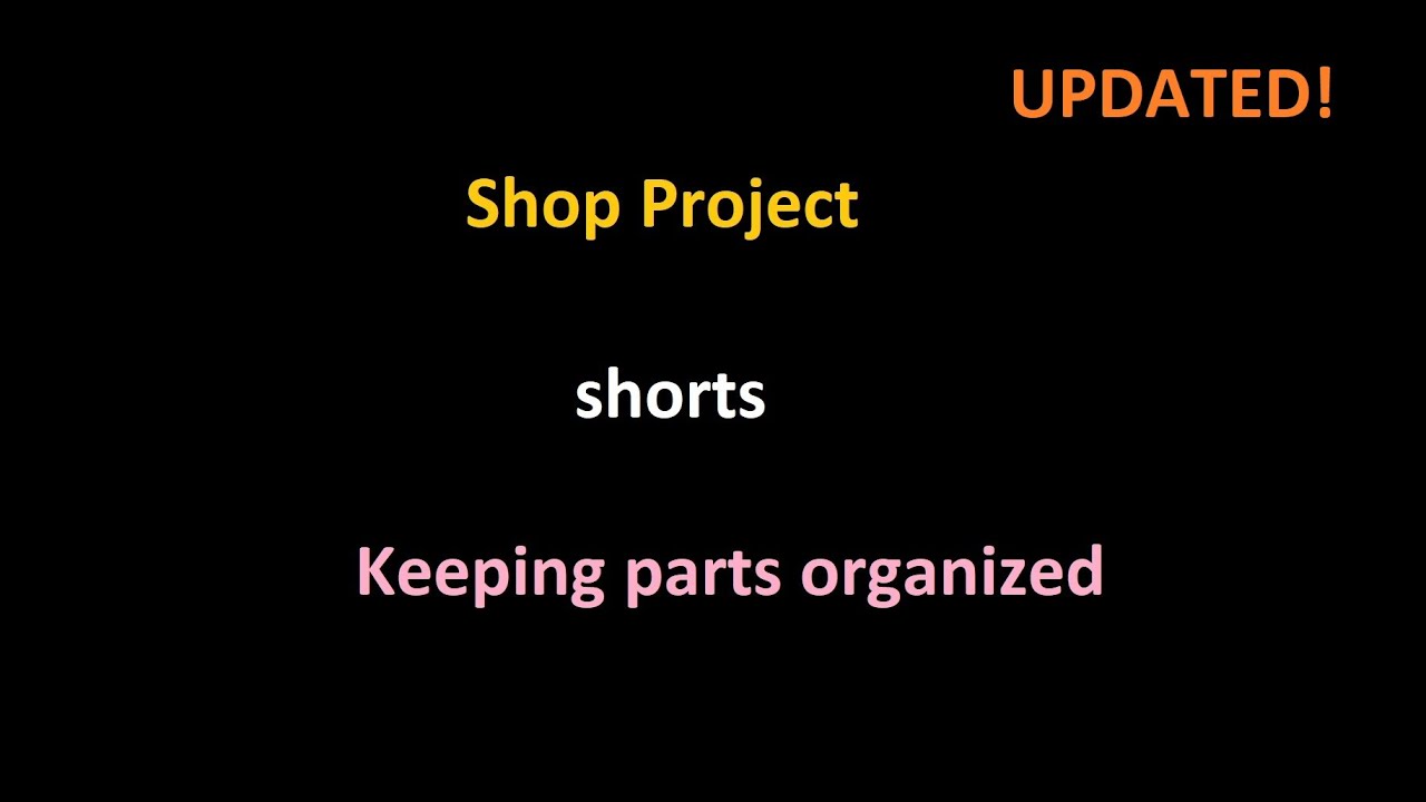 Working in the garage: keeping parts organized updated - YouTube