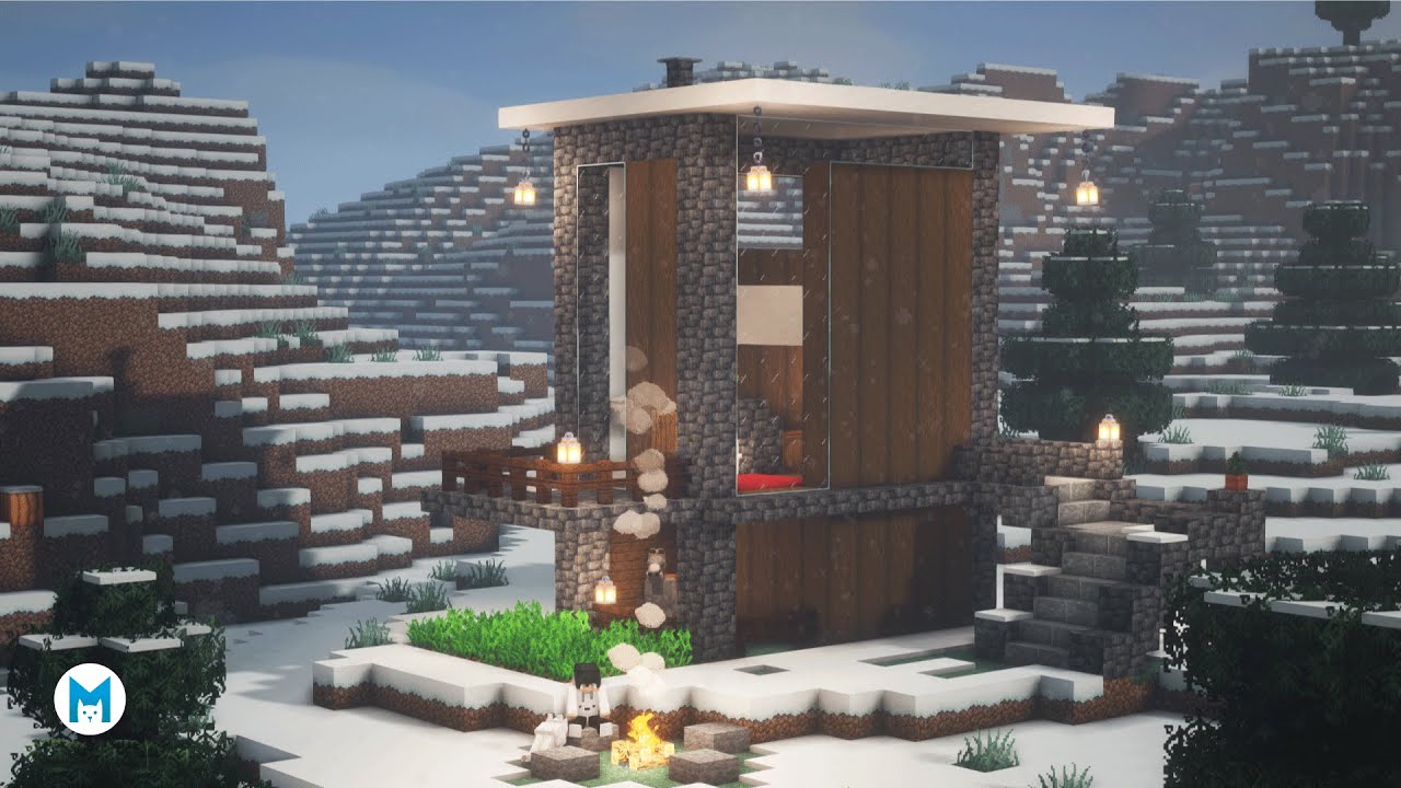 ⚒️ Minecraft : How to Build a Cozy Winter Cabin | Survival Cottage ...