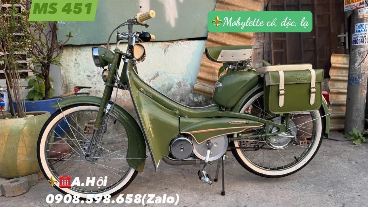 ⚜️Mobylette AV44 1960 xanh Ô-liu cổ điển, độc, lạ, đẹp, chất☎️A.Hội ...