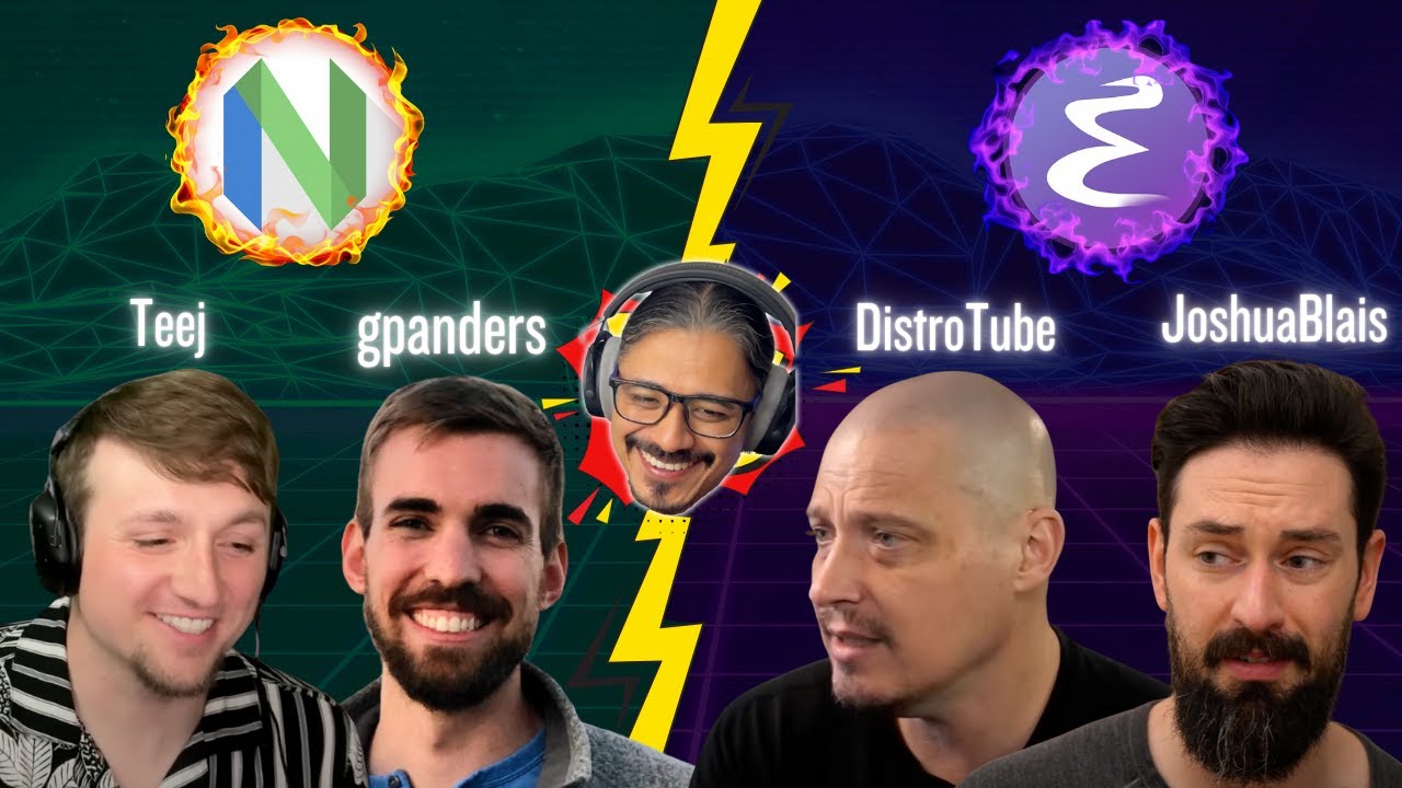 Neovim vs Emacs | Roundtable w/ TJ DeVries, DistroTube, Greg Anders & Joshua Blais - YouTube