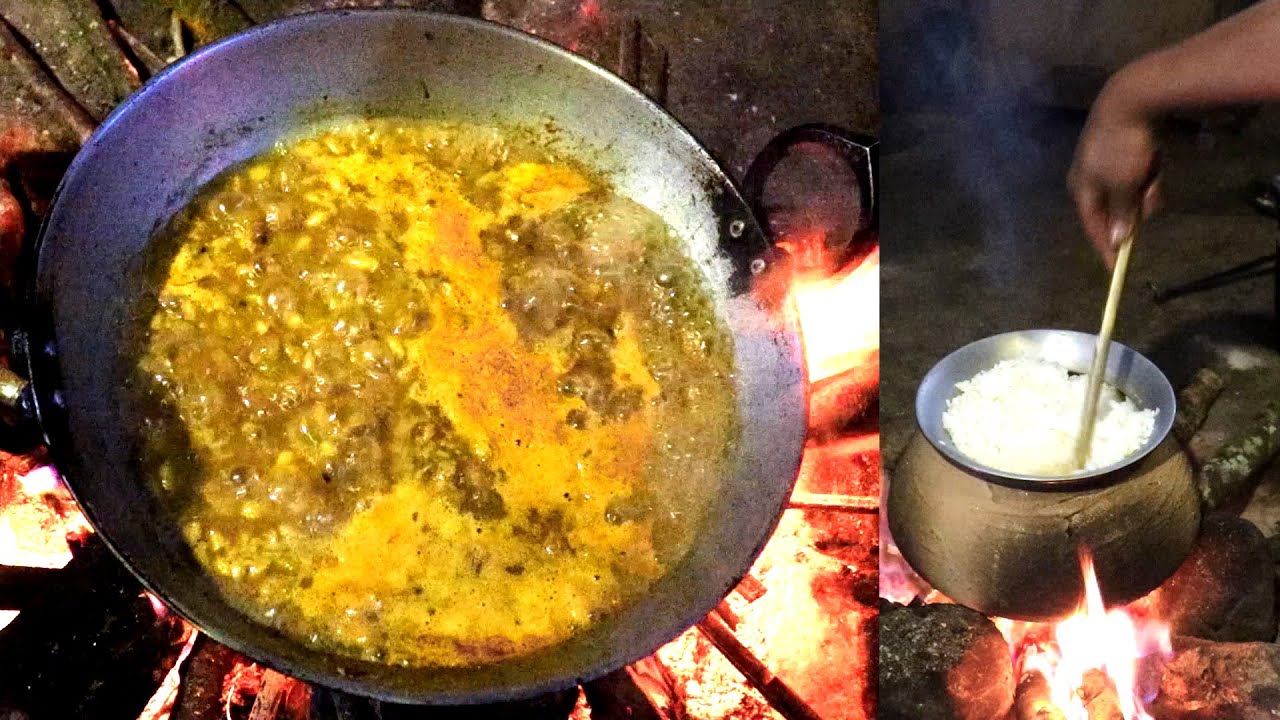 nepali village kitchen || cooking dinner and eating || - YouTube