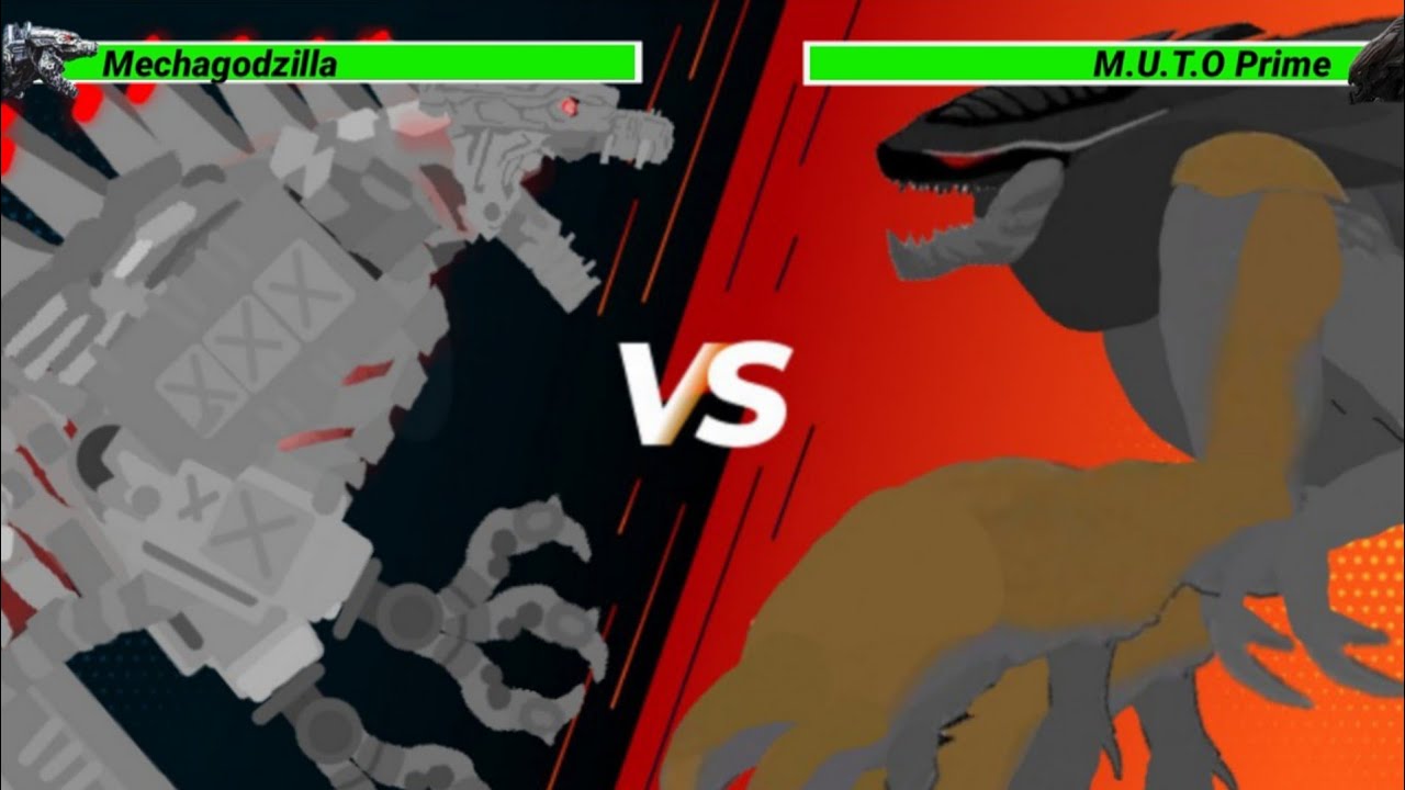 [DC2] Mechagodzilla vs Muto Prime | ANIMATION with healthbars - YouTube