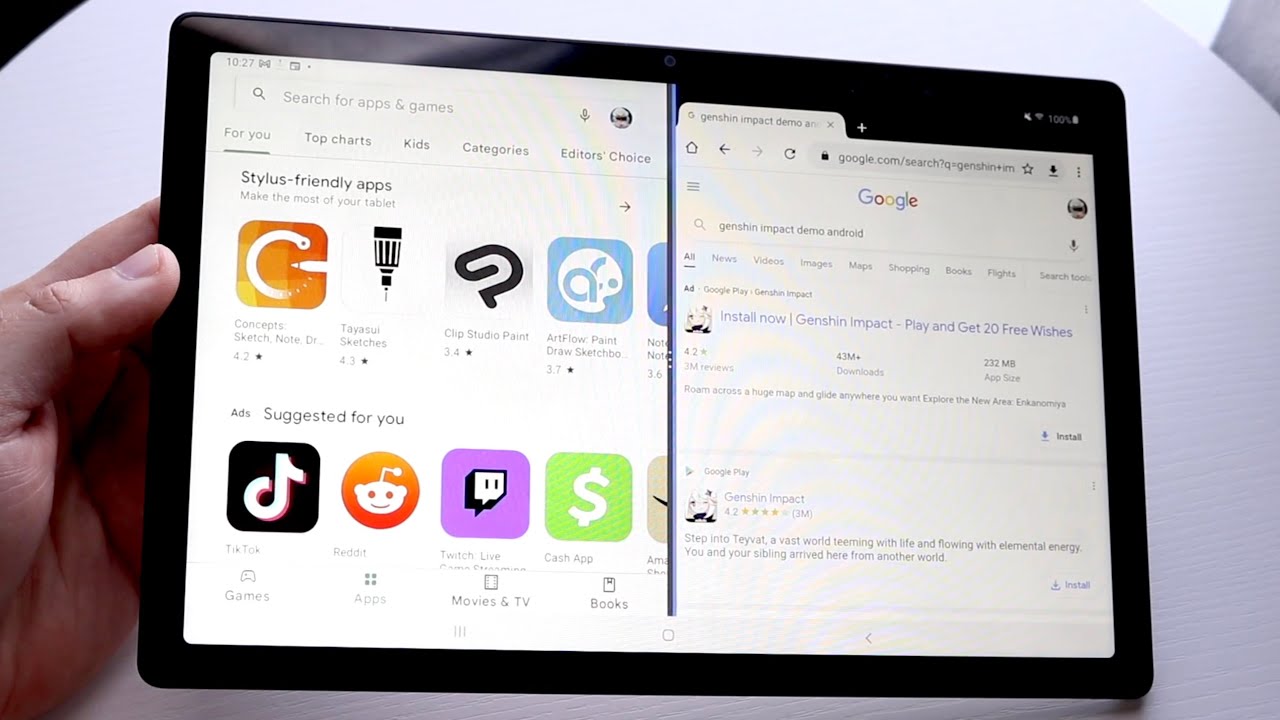 How To Split Screen Multitask On Samsung Galaxy Tab A8! - YouTube