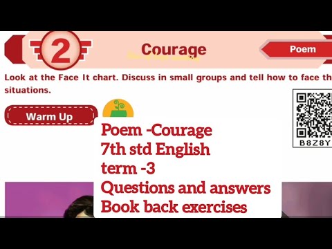 Courage 7th std english term-3 Unit-2 Poem Questions and answers Book ...