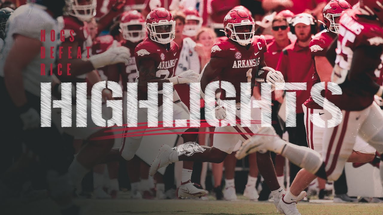 Razorback Football: Highlights, Hogs Defeat Rice - YouTube