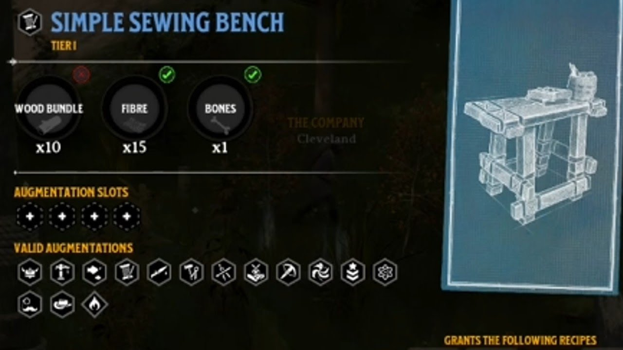 Nightingale - Unlock Simple Sewing Bench (Purchase the Simple Sewing ...