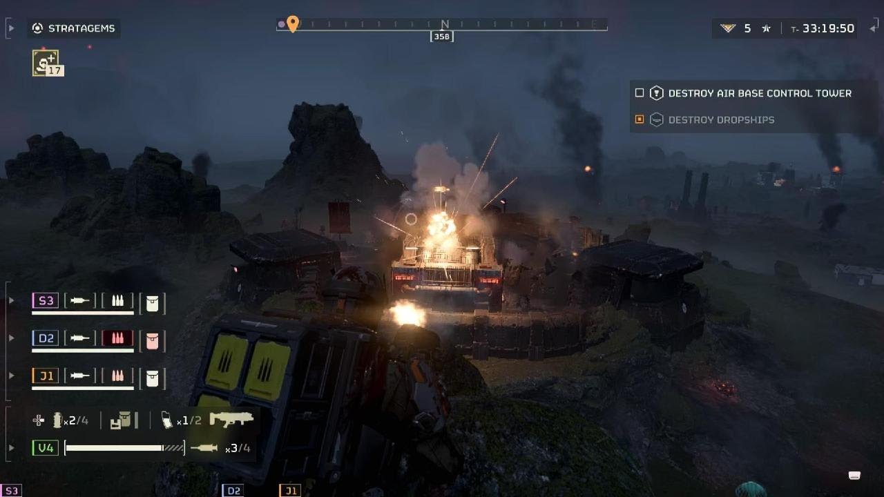 Destroying Control Tower and Dropships - HELLDIVERS 2 - YouTube
