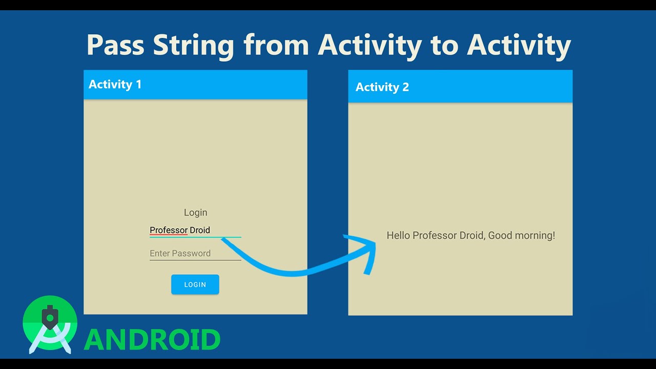 How to pass data from Activity to Activity - YouTube