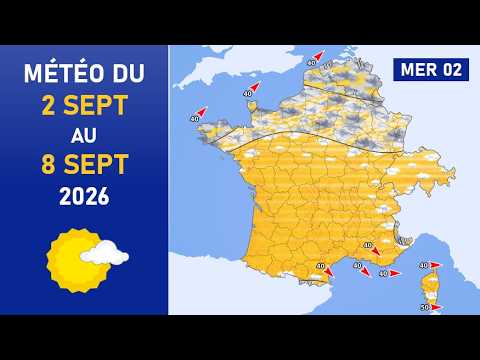 Météo du Mercredi 2 au Mardi 8 Septembre 2026