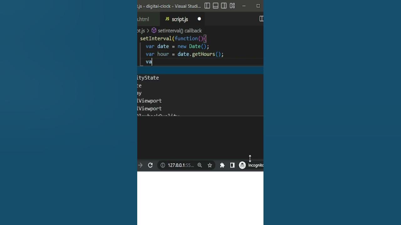 Digital Clock Using Javascript Shorts Youtube
