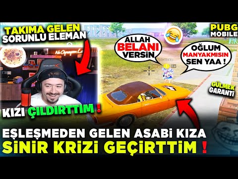 EŞLEŞMEDEN GELEN ASABİ KIZA SİNİR KRİZİ GEÇİRTTİM - PUBG MOBİLE TROLL
