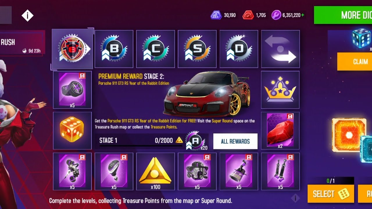 Asphalt 8, Porsche 911 GT3 RS Year Of The Rabbit Edition Tresure Rush ...
